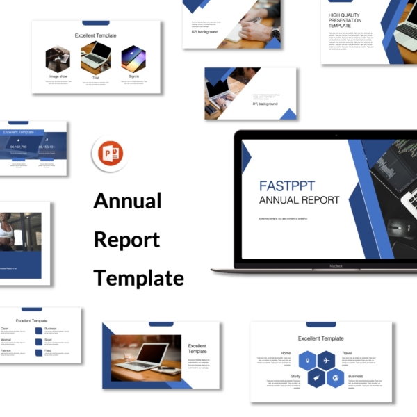 Blue Simple Business Report PowerPoint Template – Original and High ...