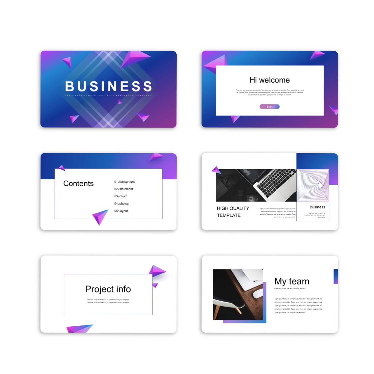 Blue Simple Business Report PowerPoint Template – Original and High ...