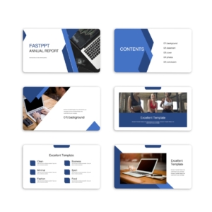 Blue Simple Business Report PowerPoint Template – Original and High ...