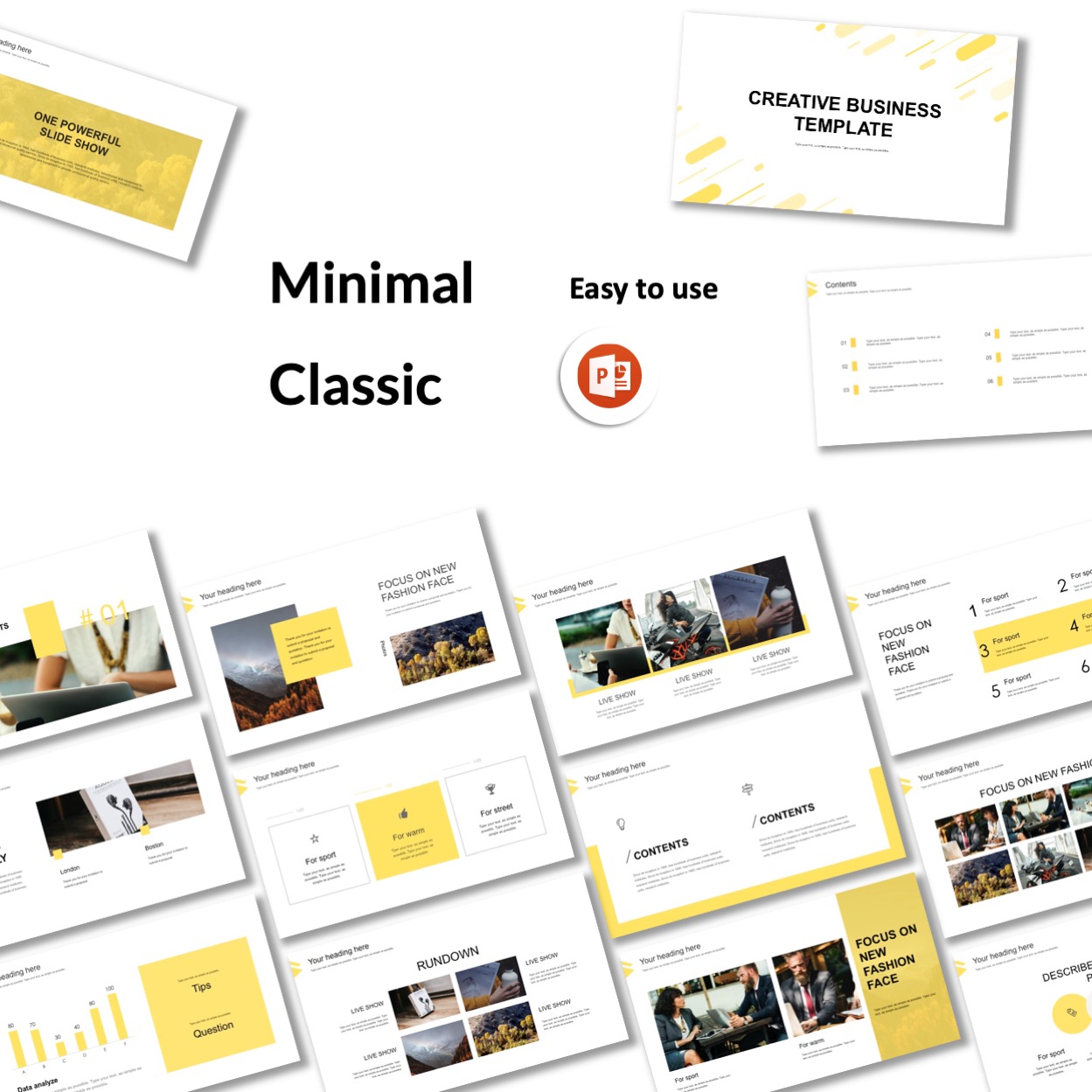 Minimal Classic Yellow Presentation Template – Original and High ...