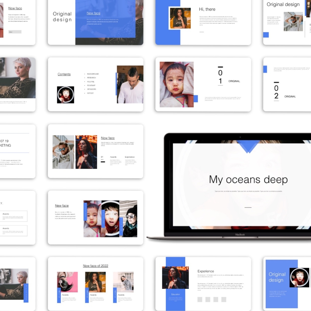 Clean Minimal Blue Theme Presentation Template – Original and High ...