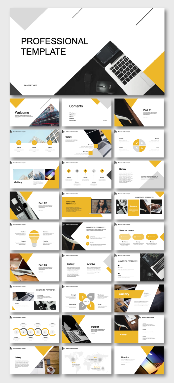 Black Yellow Business Presentation Template – Original and High Quality ...