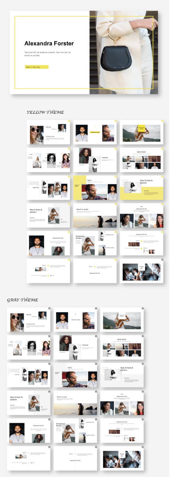 Creative Model Photo Layout Design Presentation Template – Original and ...
