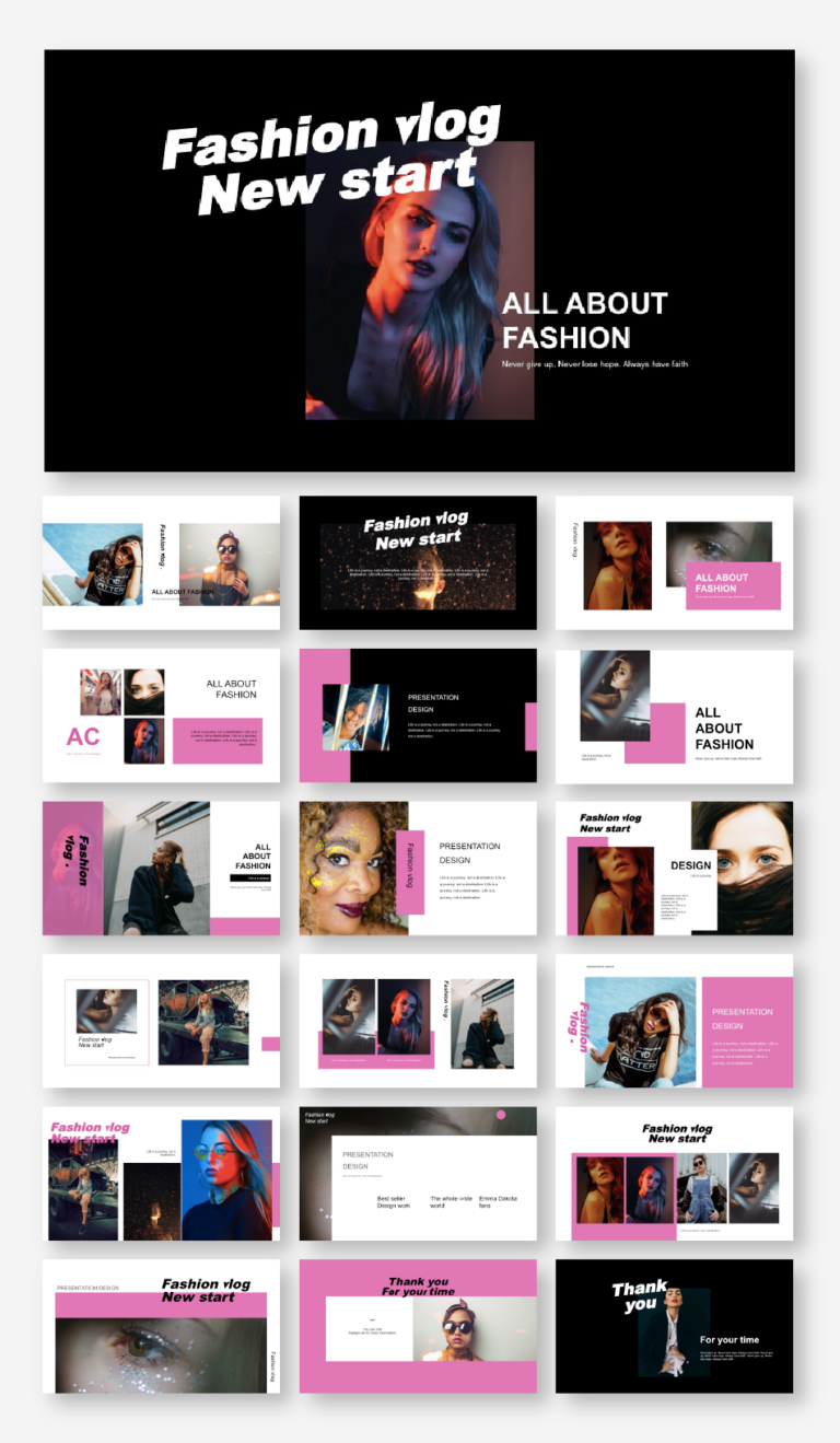 Bright Color Fashion Model Presentation Template – Original and High ...