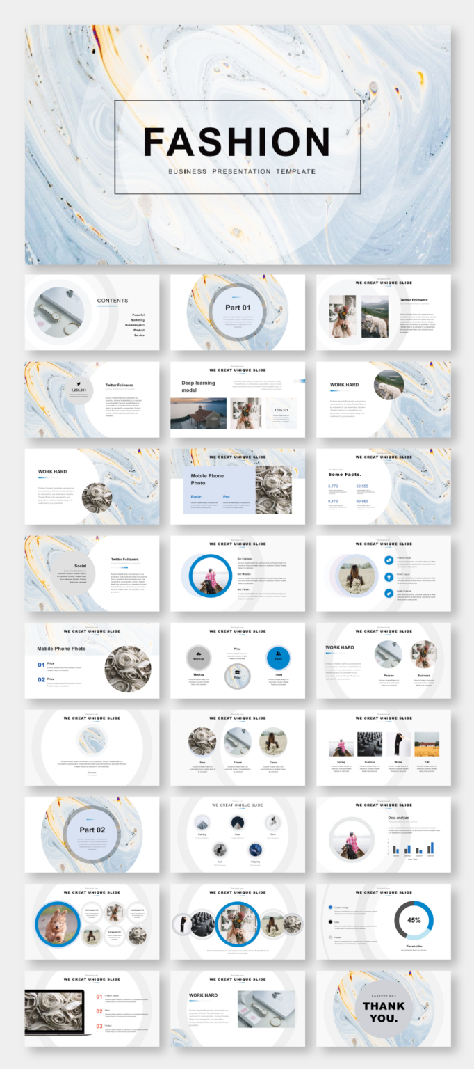 Blue Gray Business Report PowerPoint Template – Original and High ...
