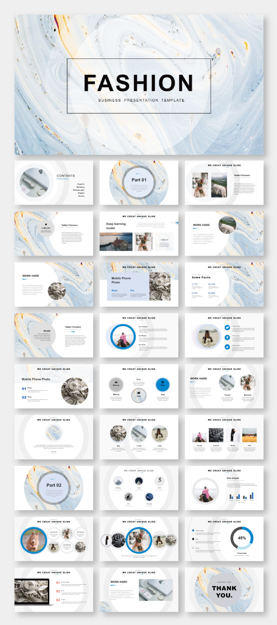 Blue Gray Business Report PowerPoint Template – Original and High ...