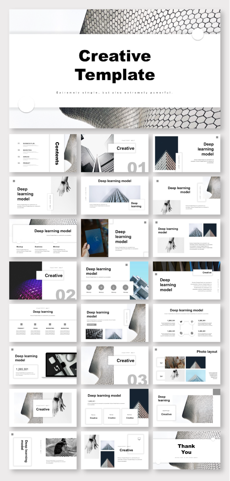 Clean White Business Report PowerPoint Template – Original and High ...