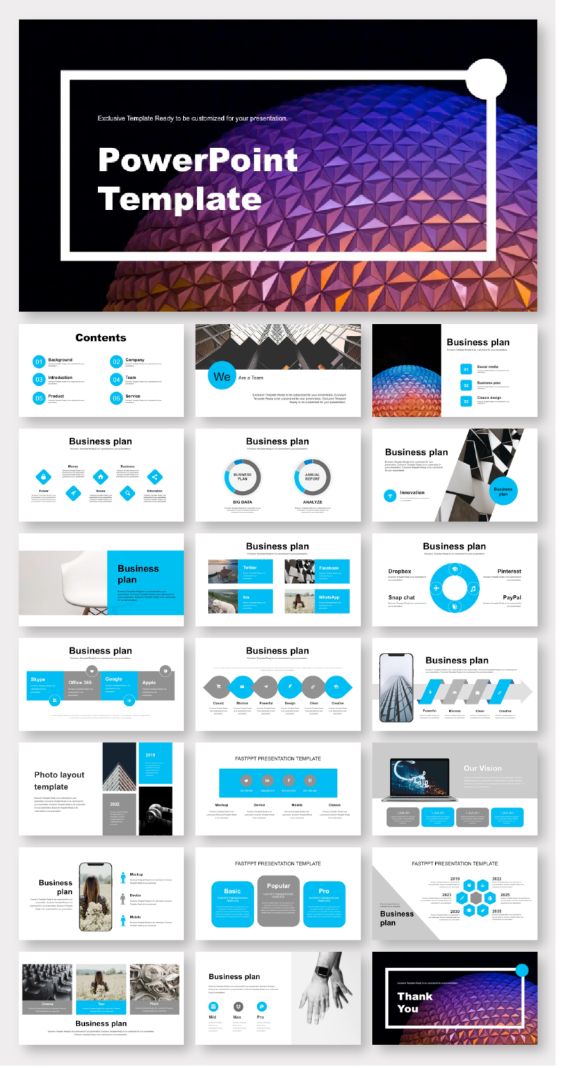 Clean Blue Business Report Presentation Template – Original and High ...