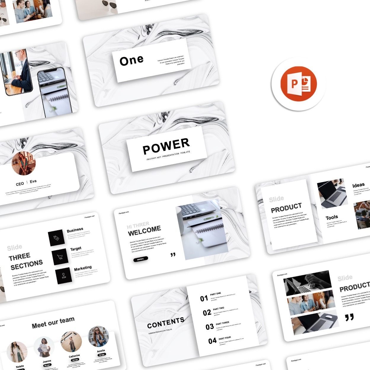 Marble Creative Design Report Presentation Template – Original and High ...