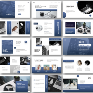 2 in 1 Blue & Gray Business Presentation Template – Original and High ...