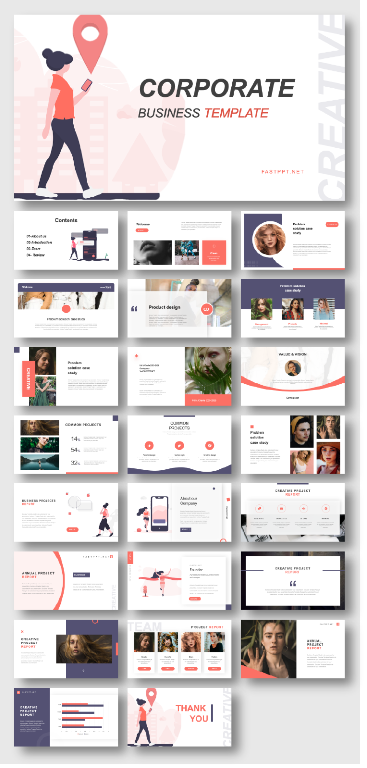 Creative Corporate Project Report Template – 2026 Trending PowerPoint ...