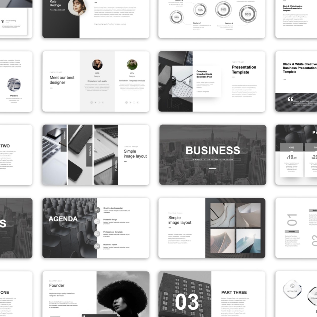 Black And White Useful Business Plan Powerpoint Template Original And