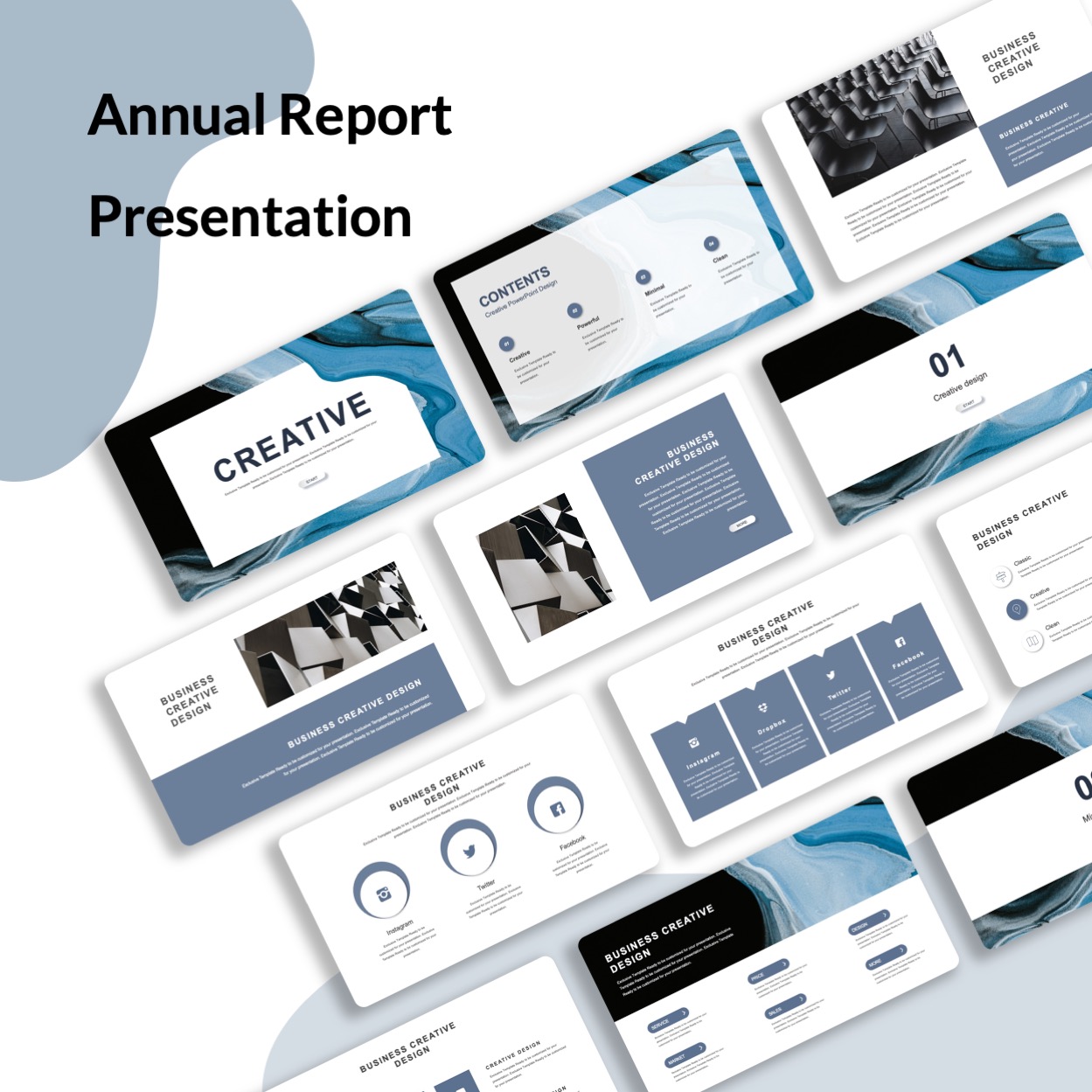 Annual Report Business Report Presentation Template – Original and High ...