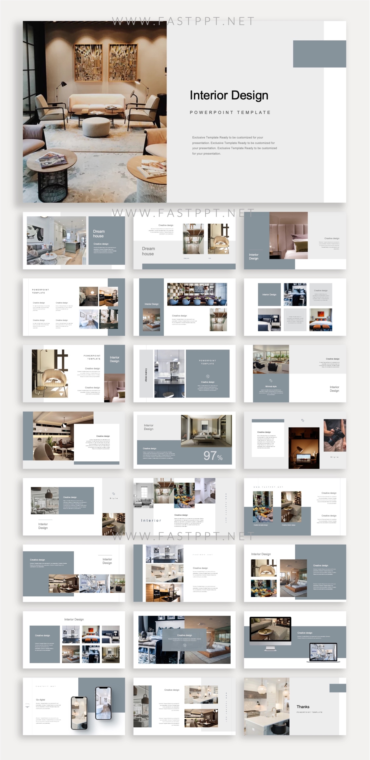 Creative Modern Interior Design PowerPoint Template – Original and High ...