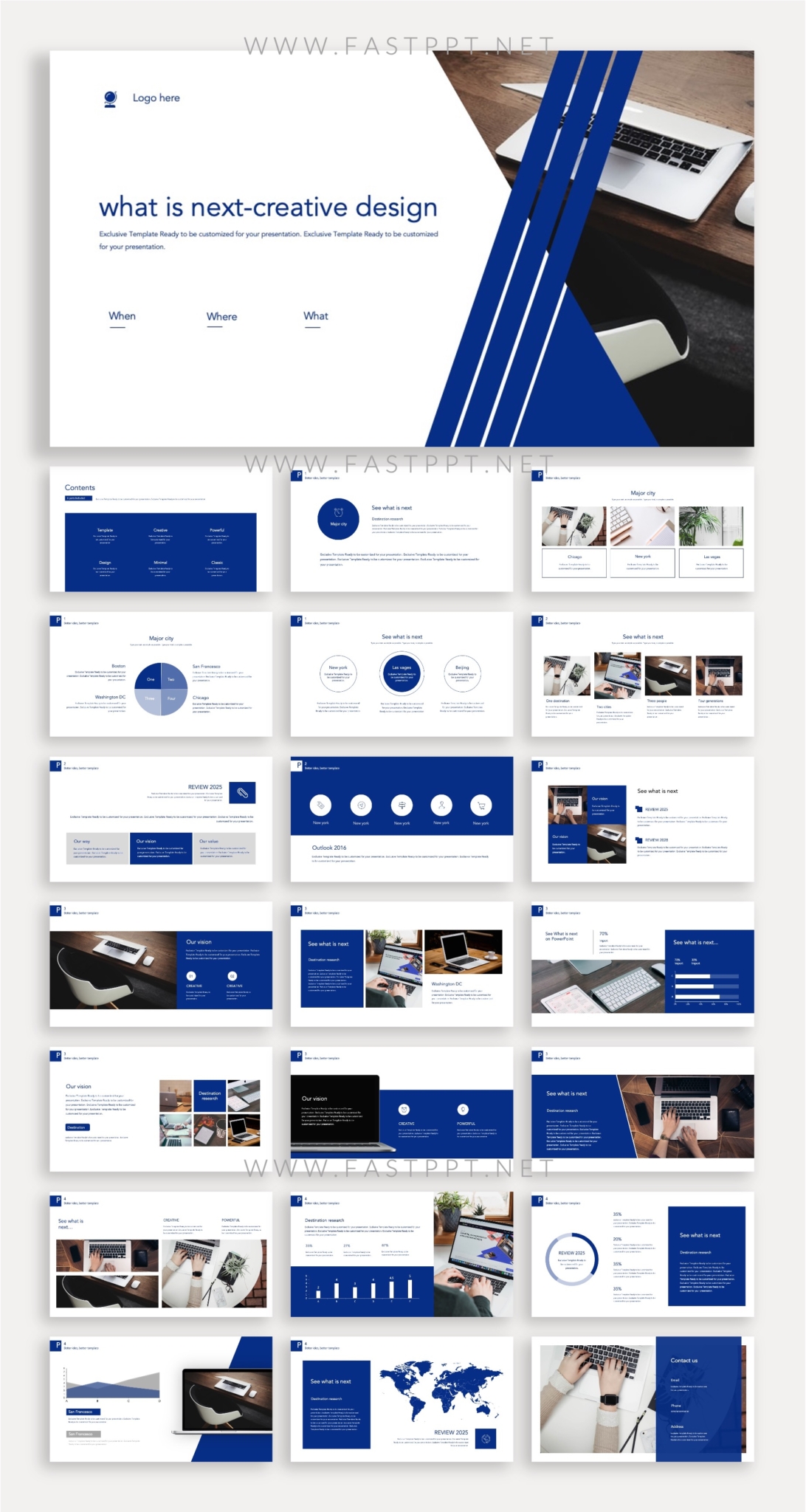 Blue Creative Design Premium PowerPoint Template – Original and High ...