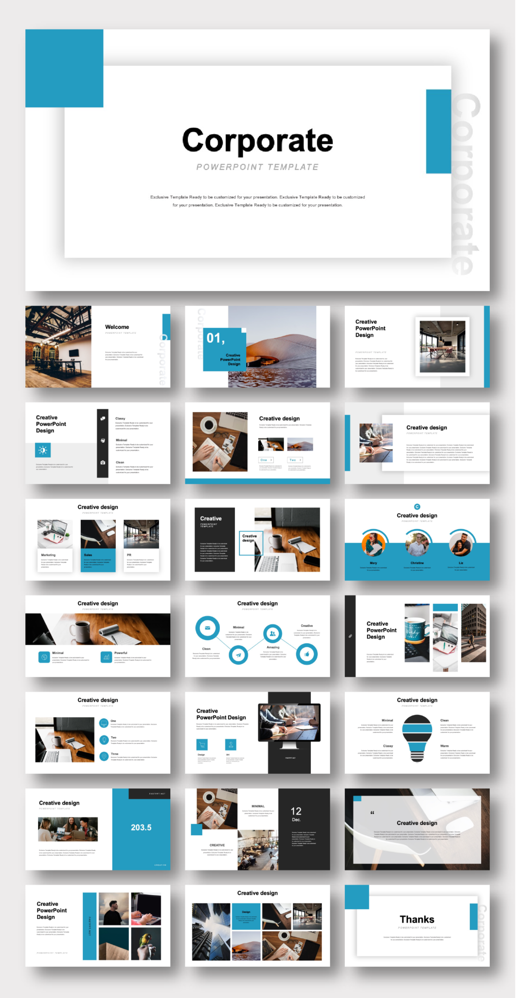Google Slides-Yellow Blue Professional Corporate Clean PowerPoint ...