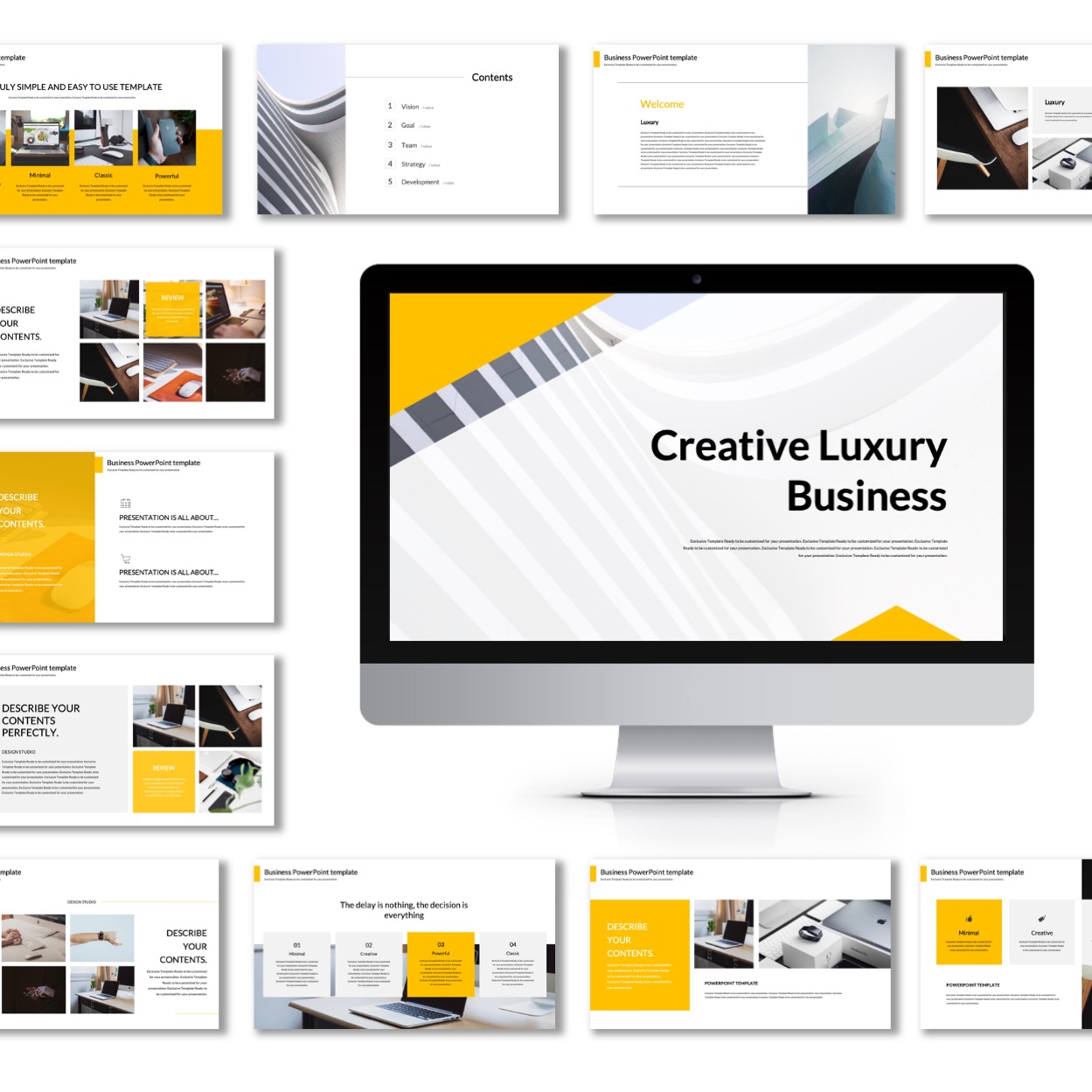 Clean Yellow Creative Report PowerPoint Template – Original and High ...