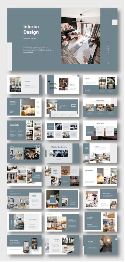 Amazing Interior Home Design PowerPoint Template – Original and High ...
