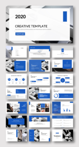 Blue Creative Project Report PowerPoint Template – Original and High ...