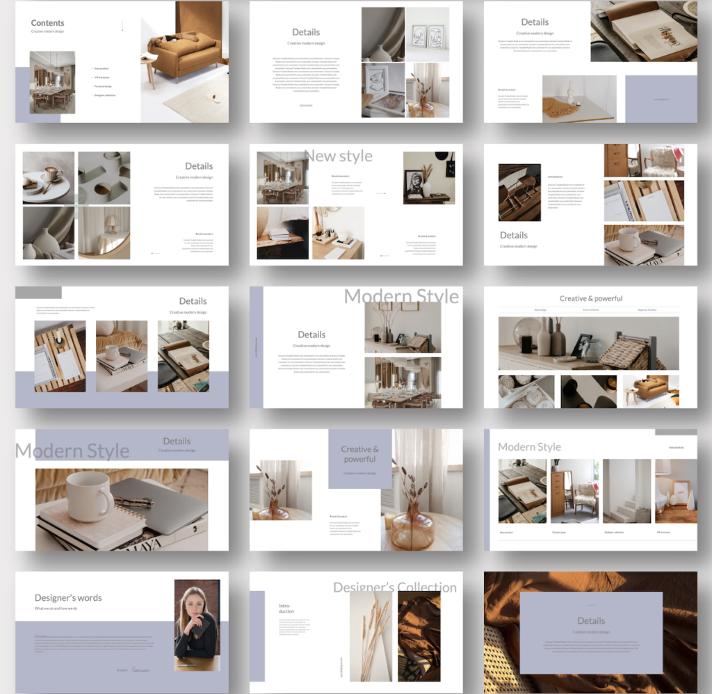 Clean Fashion Home Decor PowerPoint Template – Original and High ...
