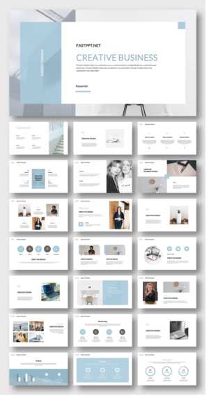 Clean Blue Project Report PowerPoint Template – Original and High ...