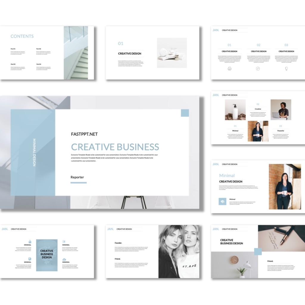 Clean Blue Project Report PowerPoint Template – Original and High ...