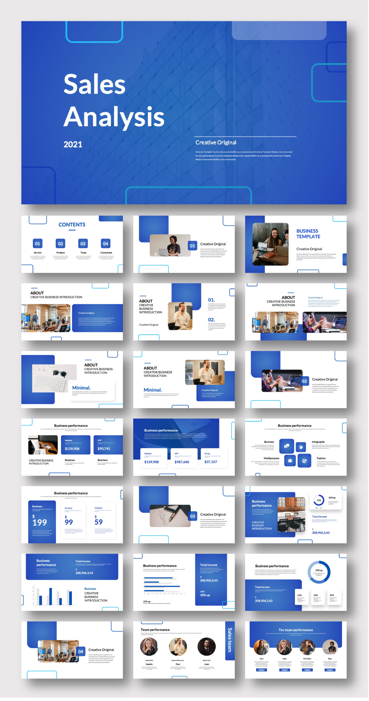 2 in 1 Modern Business Analysis Presentation Template – Original and ...