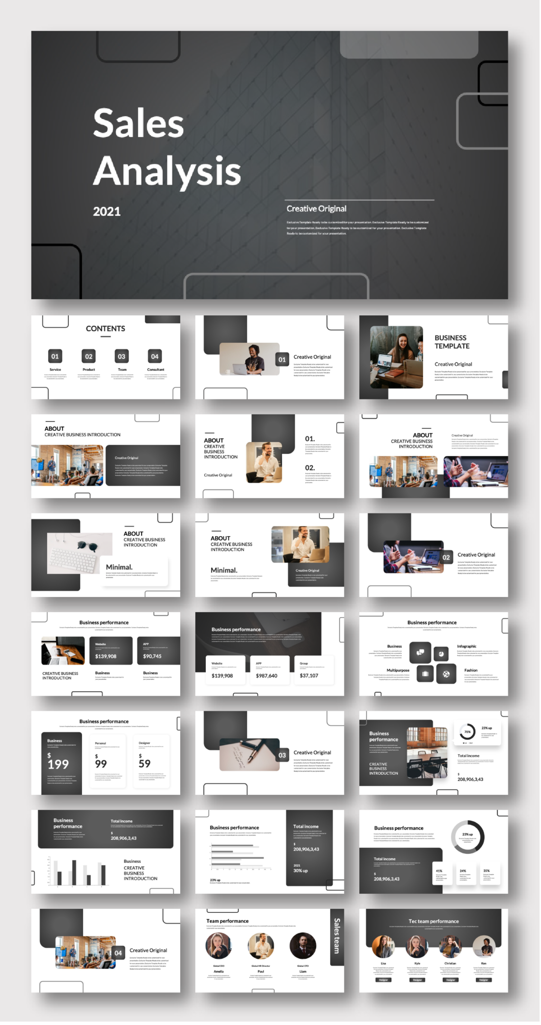 2 in 1 Modern Business Analysis Presentation Template – Original and ...