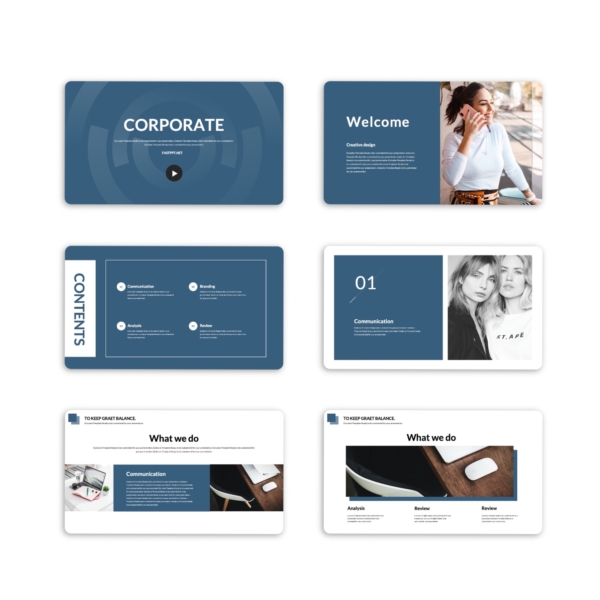 Blue Business Corporate Presentation Template – Original and High ...