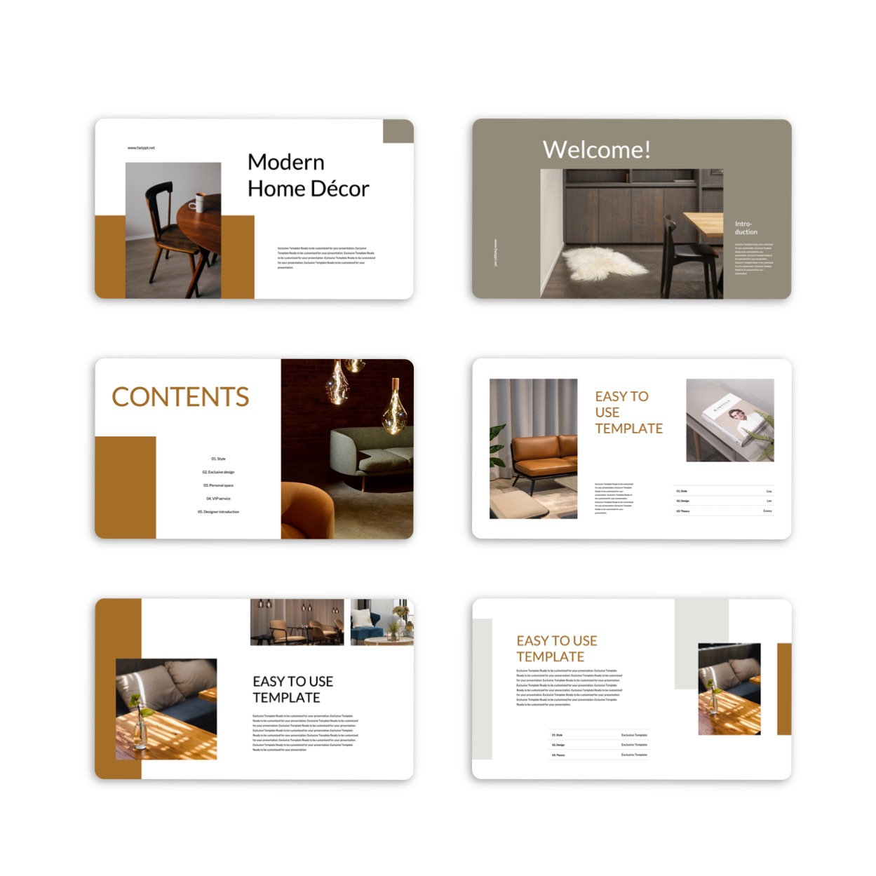 Minimalist Stunning Interior PowerPoint Template – Original and High ...