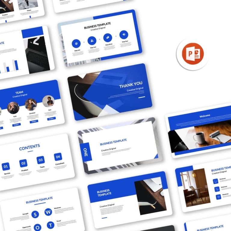 2 in 1 Yellow Blue Professional PowerPoint Template – Original and High ...