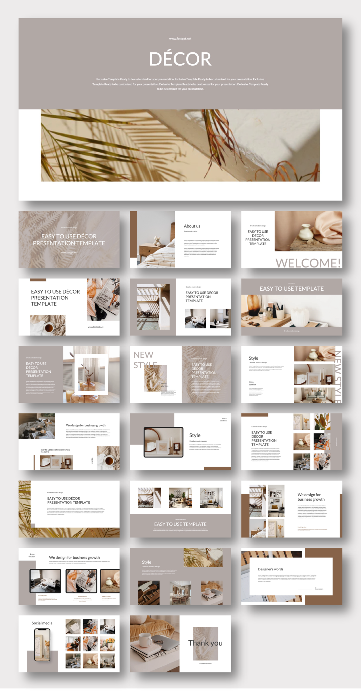 Creative Modern Decor Project PowerPoint Template – Original and High ...