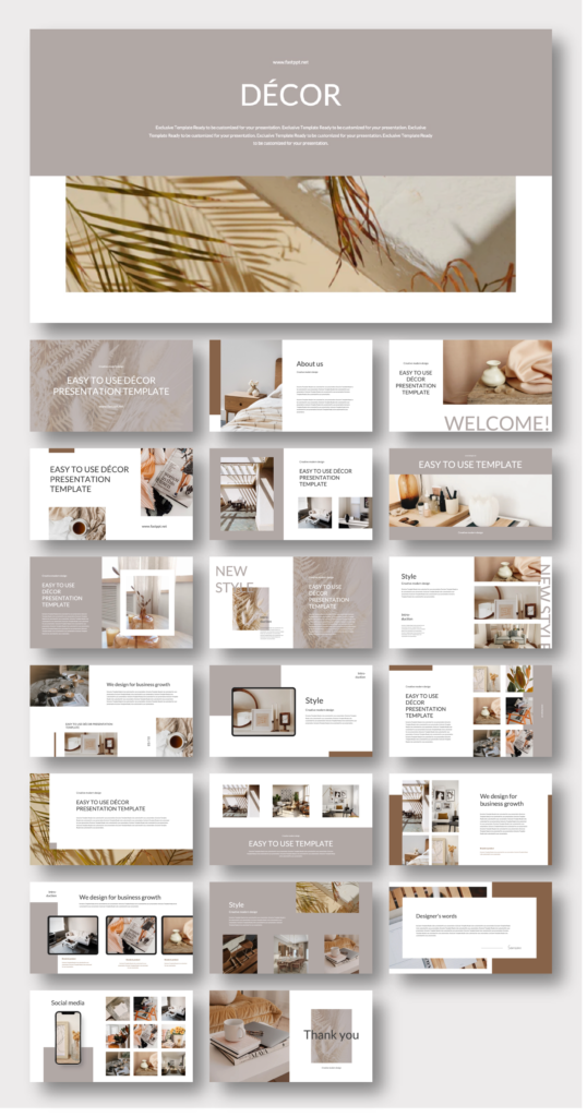 Creative Modern Decor Project PowerPoint Template – Original and High ...