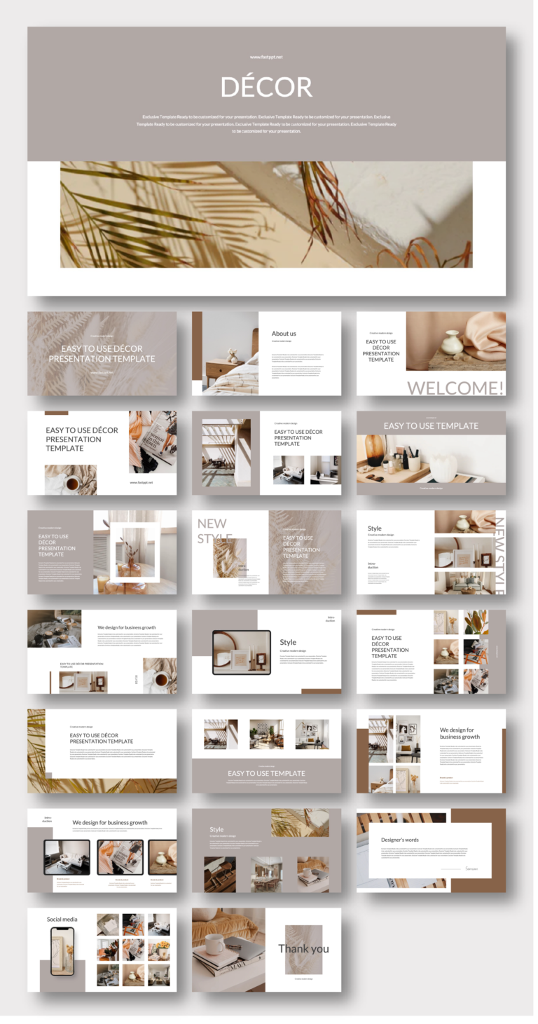 Creative Modern Decor Project PowerPoint Template – Original and High ...