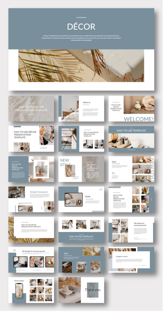 Creative Modern Decor Project PowerPoint Template – Original and High ...