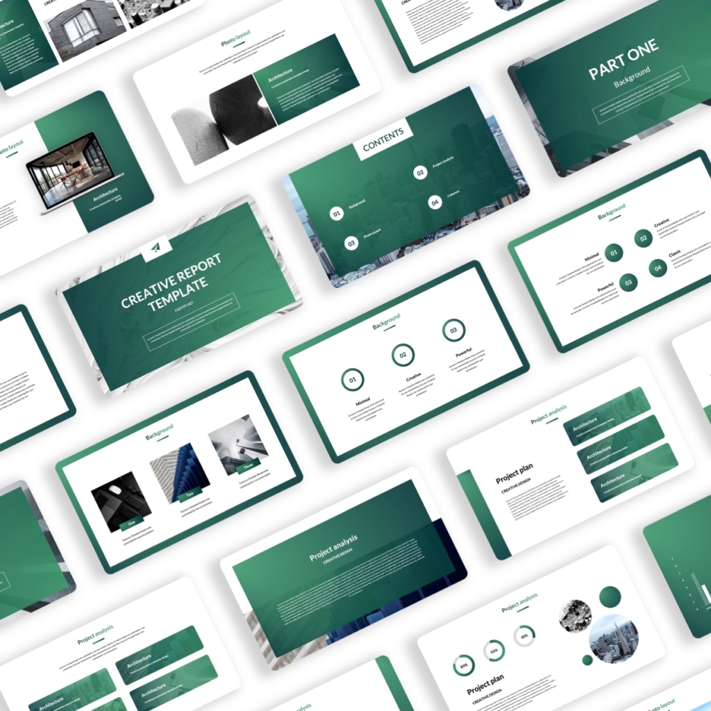 2 in 1 Blue and Green Report Presentation Template – Original and High ...