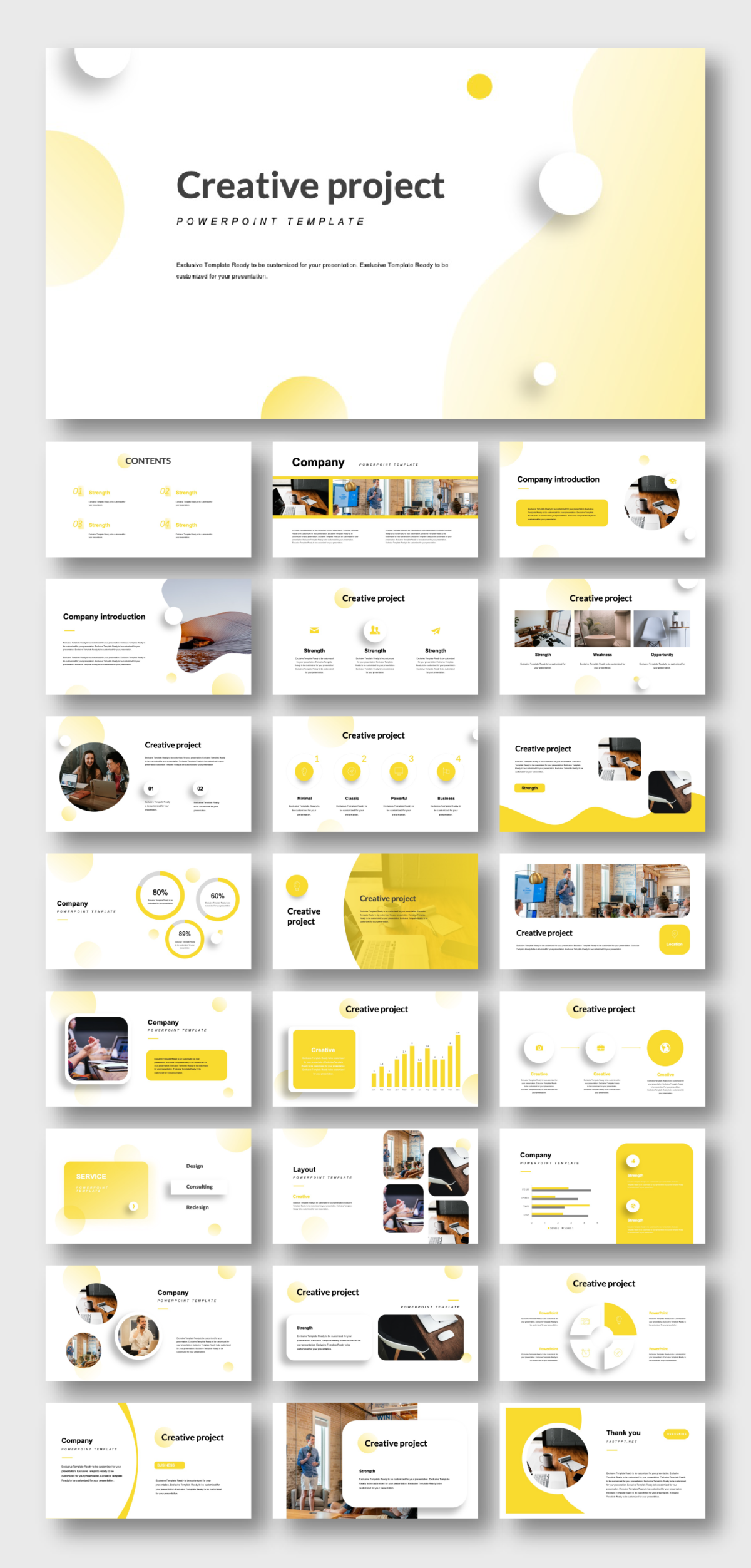 2 in 1 Yellow and Red Project Presentation Template – Original and High ...