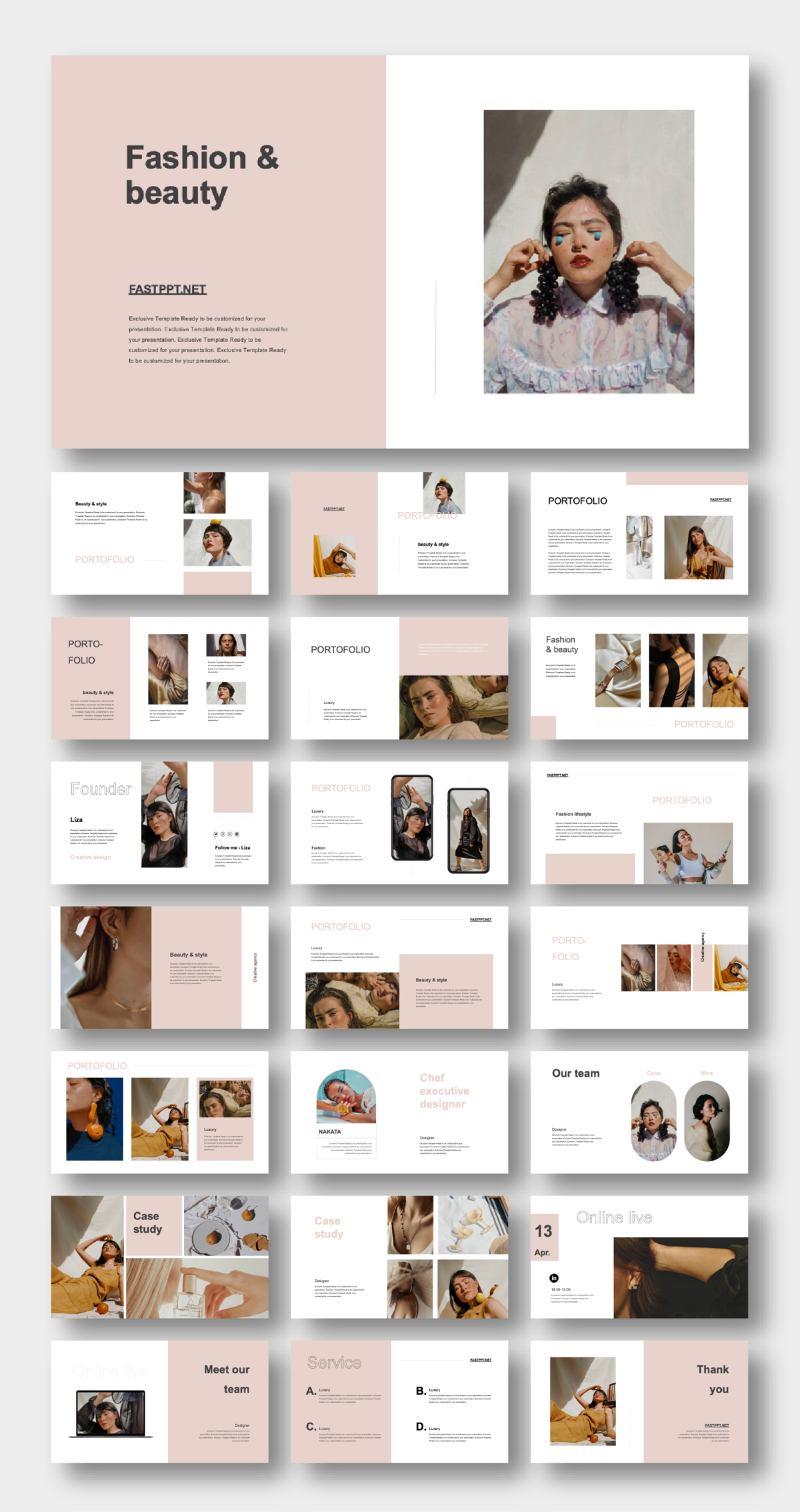 Beauty & Style Minimal PowerPoint Template – Original and High Quality ...