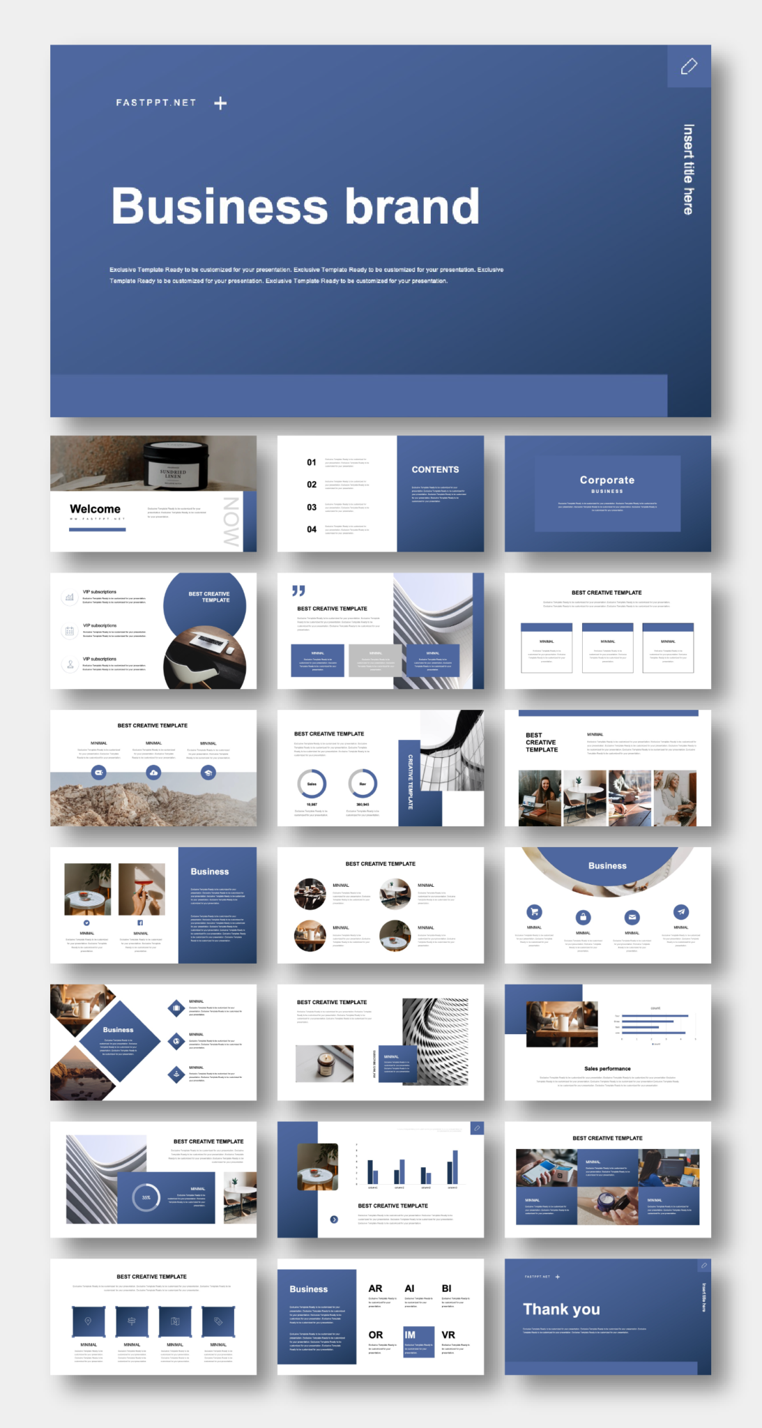 Gradient Blue Gray Business Brand Template – Original and High Quality ...