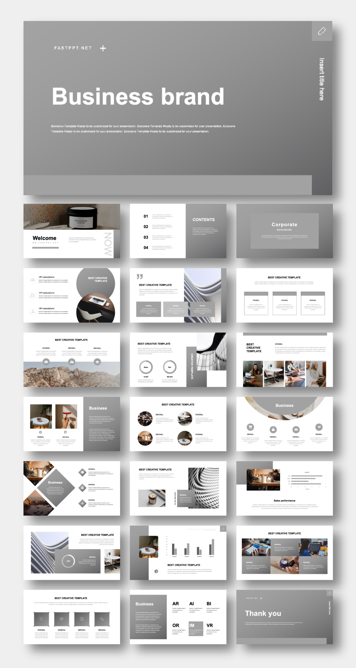 Gradient Blue Gray Business Brand Template – 2026 Trending PowerPoint ...