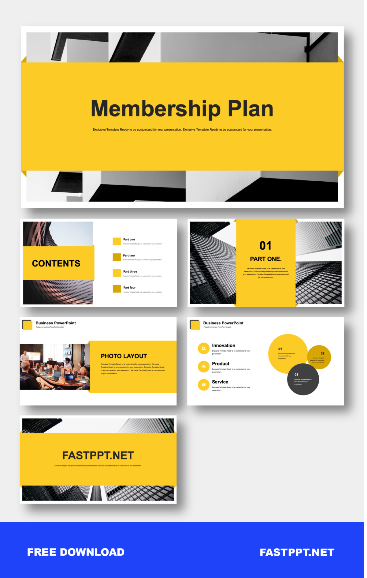FREE TRIAL-Yellow Business PowerPoint Template – Original and High ...