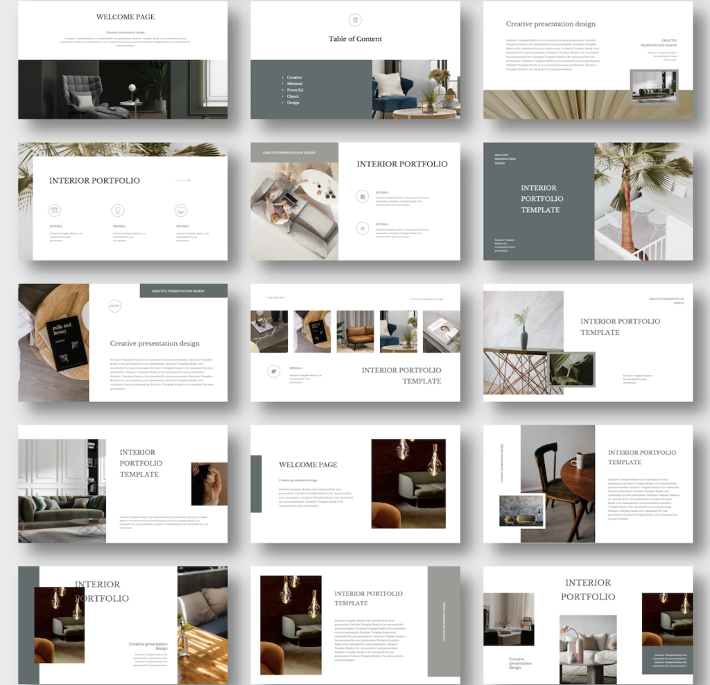 Clean Minimalistic Interior Design PowerPoint Template – Original and ...