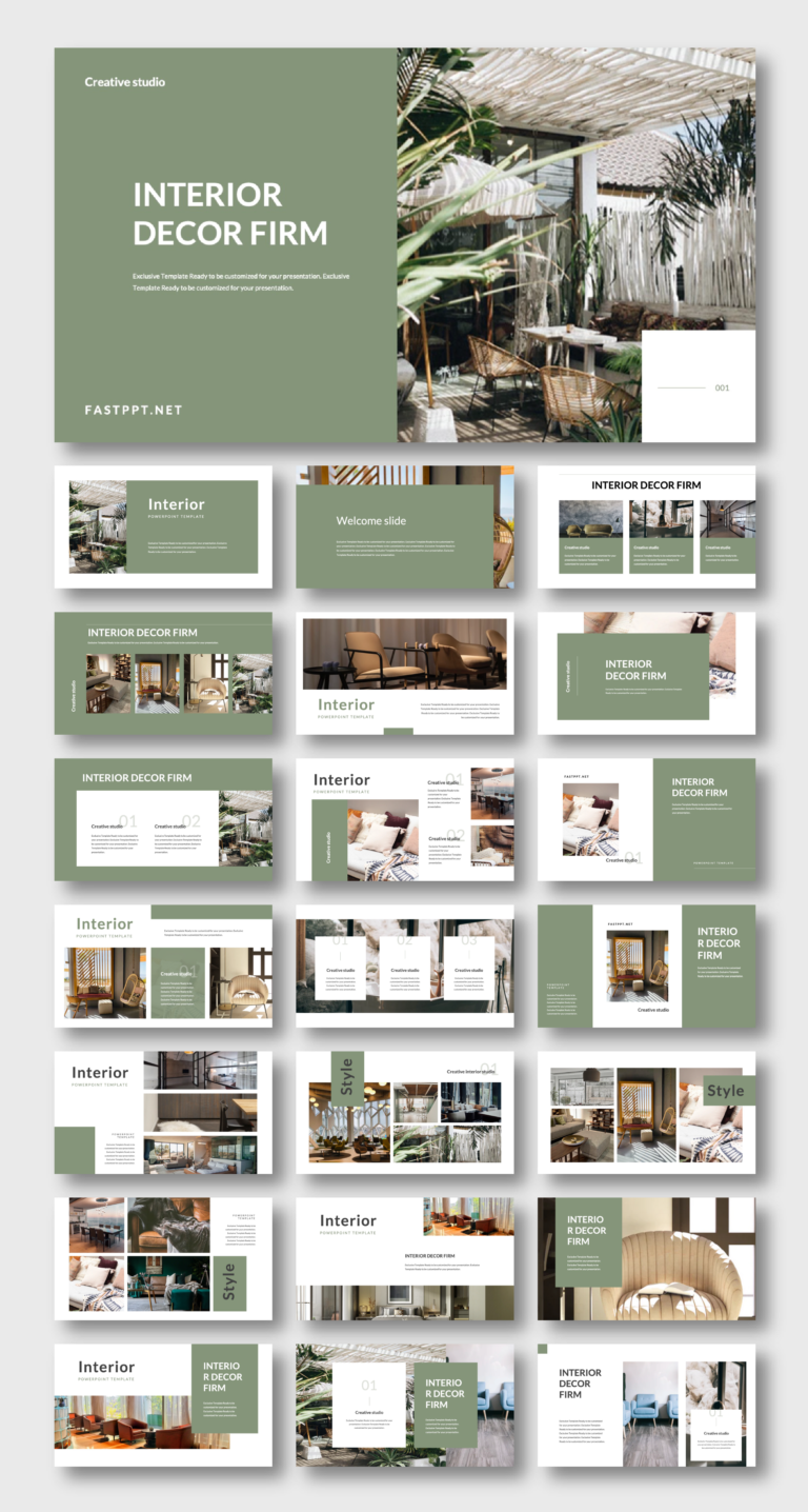 Clean Simple Home Interior Project PowerPoint Template – Original and ...