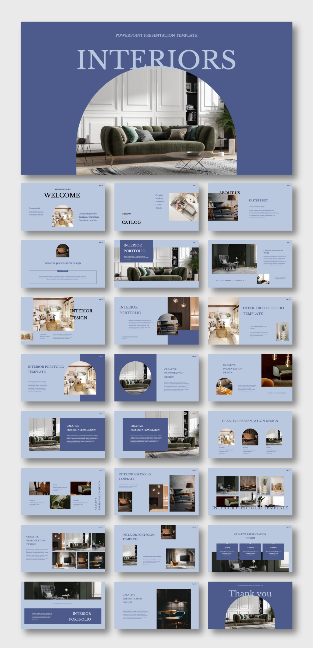 Modern Minimal Creative Interior PowerPoint Template – Original and ...