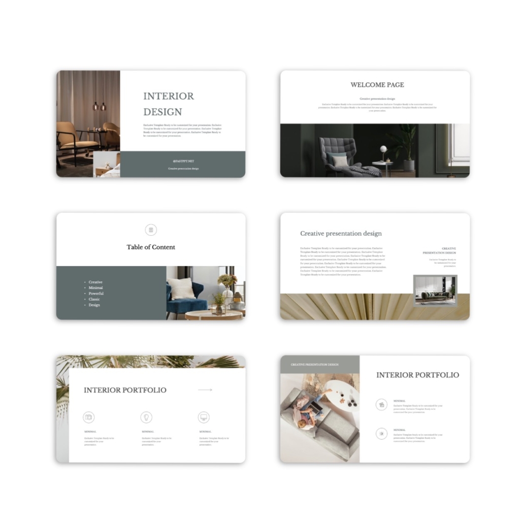 Clean Fashion Home Decor PowerPoint Template – Original and High ...