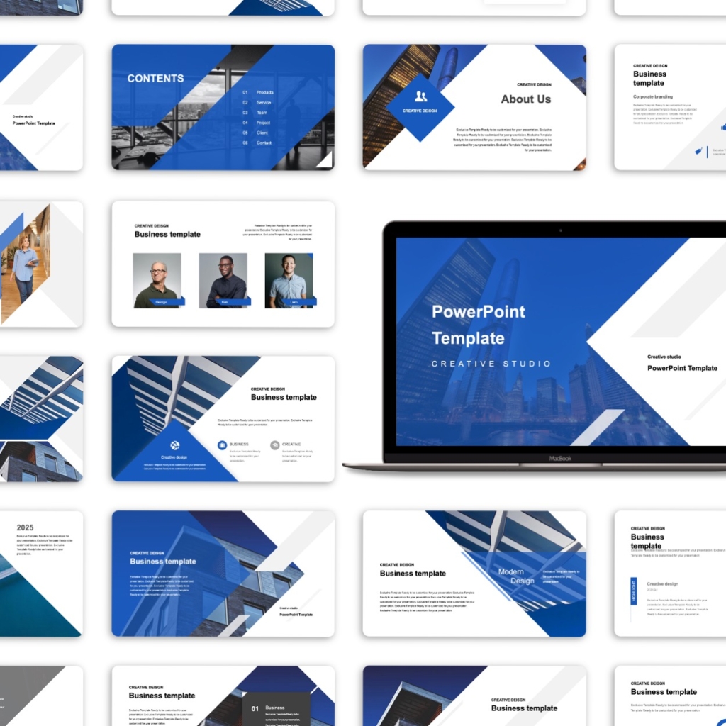 2 in 1 Yellow Blue Professional PowerPoint Template – Original and High ...