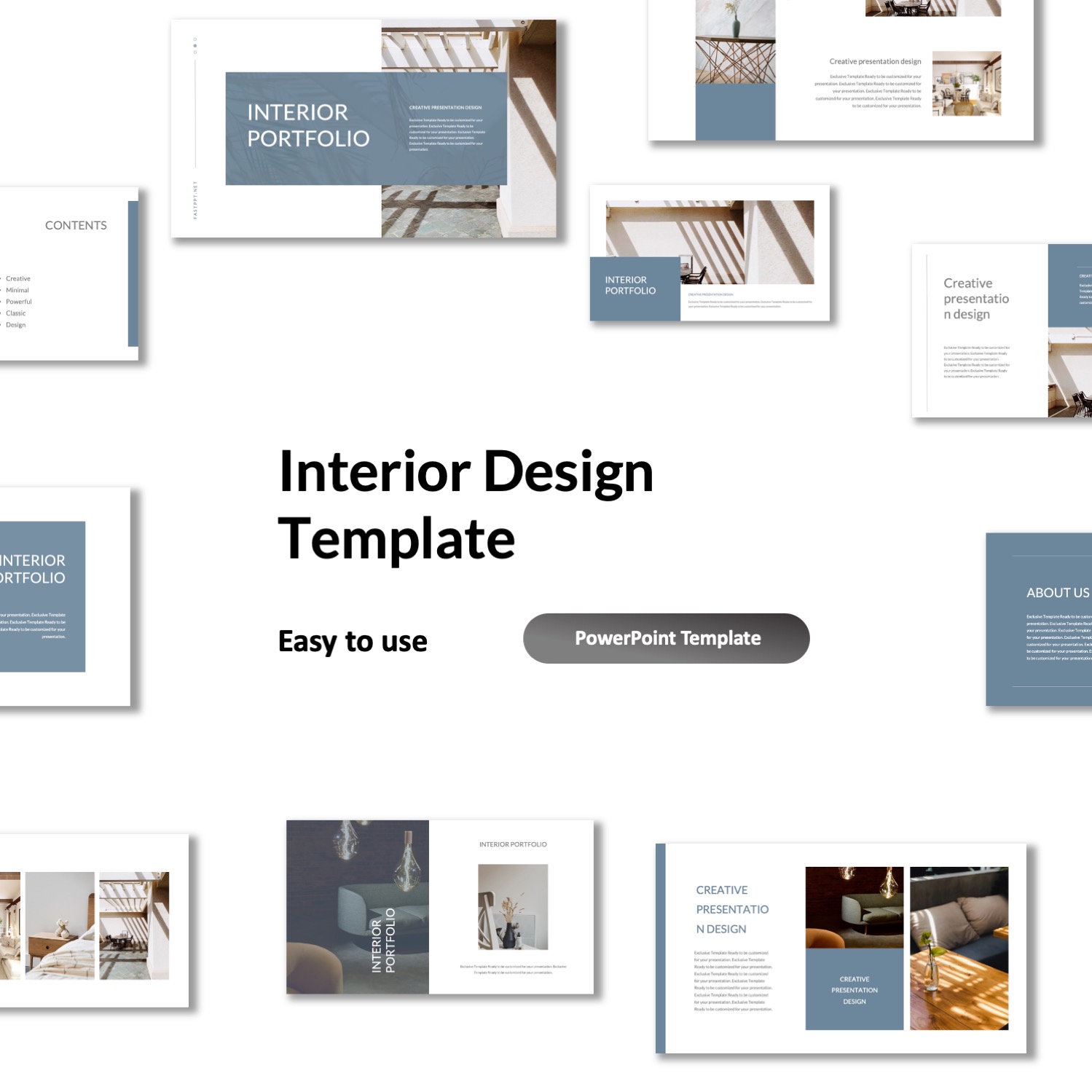 Simple Modern Creative Interior PowerPoint Template – Original and High ...