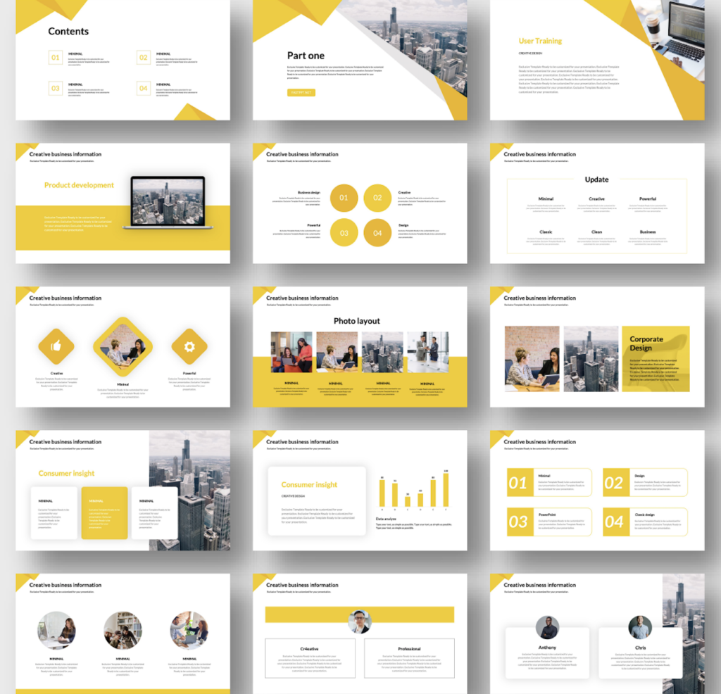 Minimalism Business Report PowerPoint template – Original and High ...