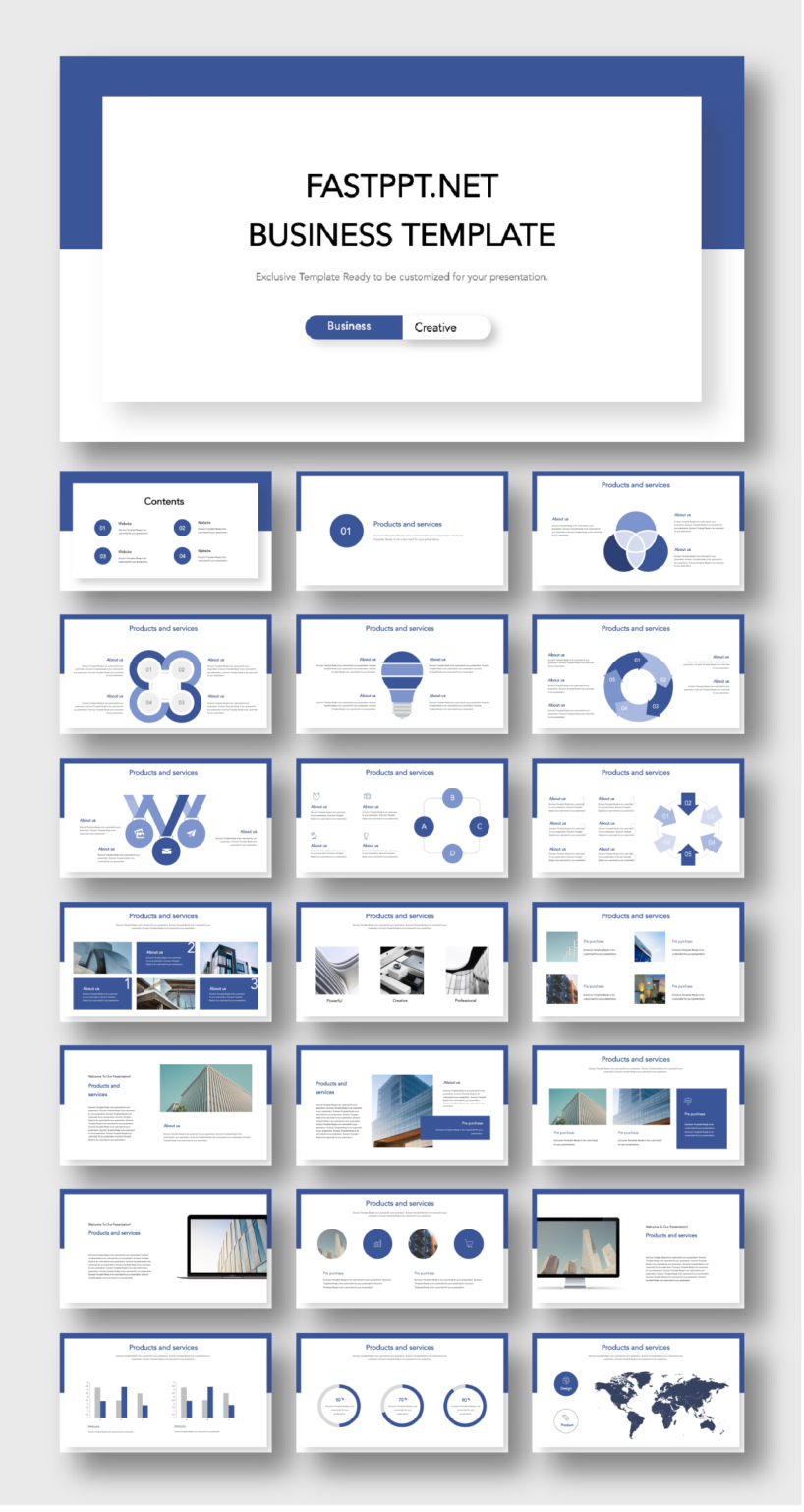 Blue Clean Business Report Presentation Template – Original and High ...