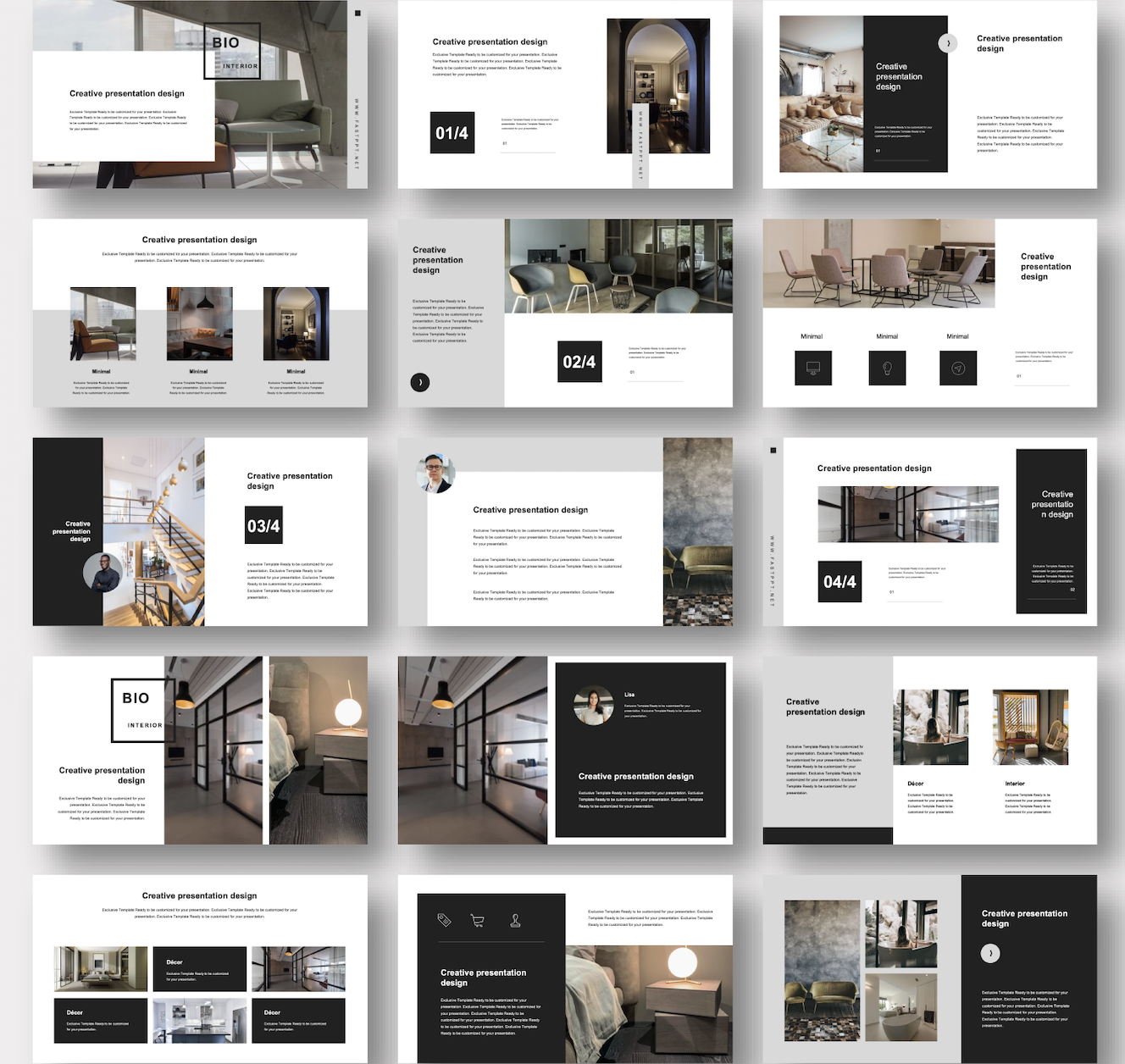 Cool Black Interior Proposal PowerPoint Template – Original and High ...